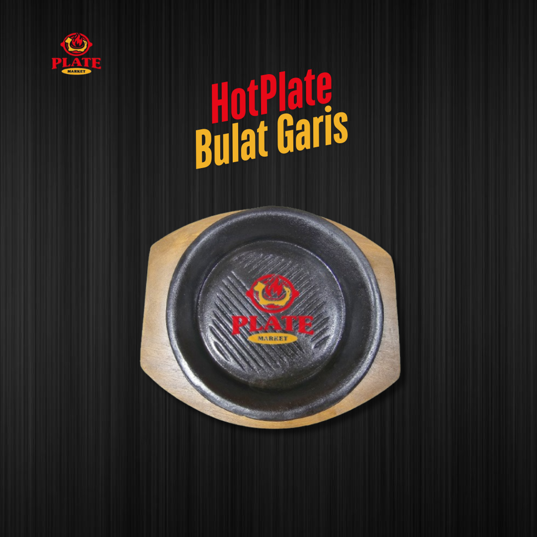 Hotplate Bulat Garis/ Piring Saji by PlateMarket - Platemarket